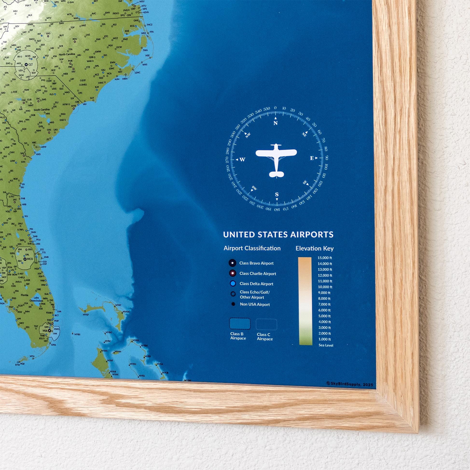 United States Airports Push Pin Map - Etsy