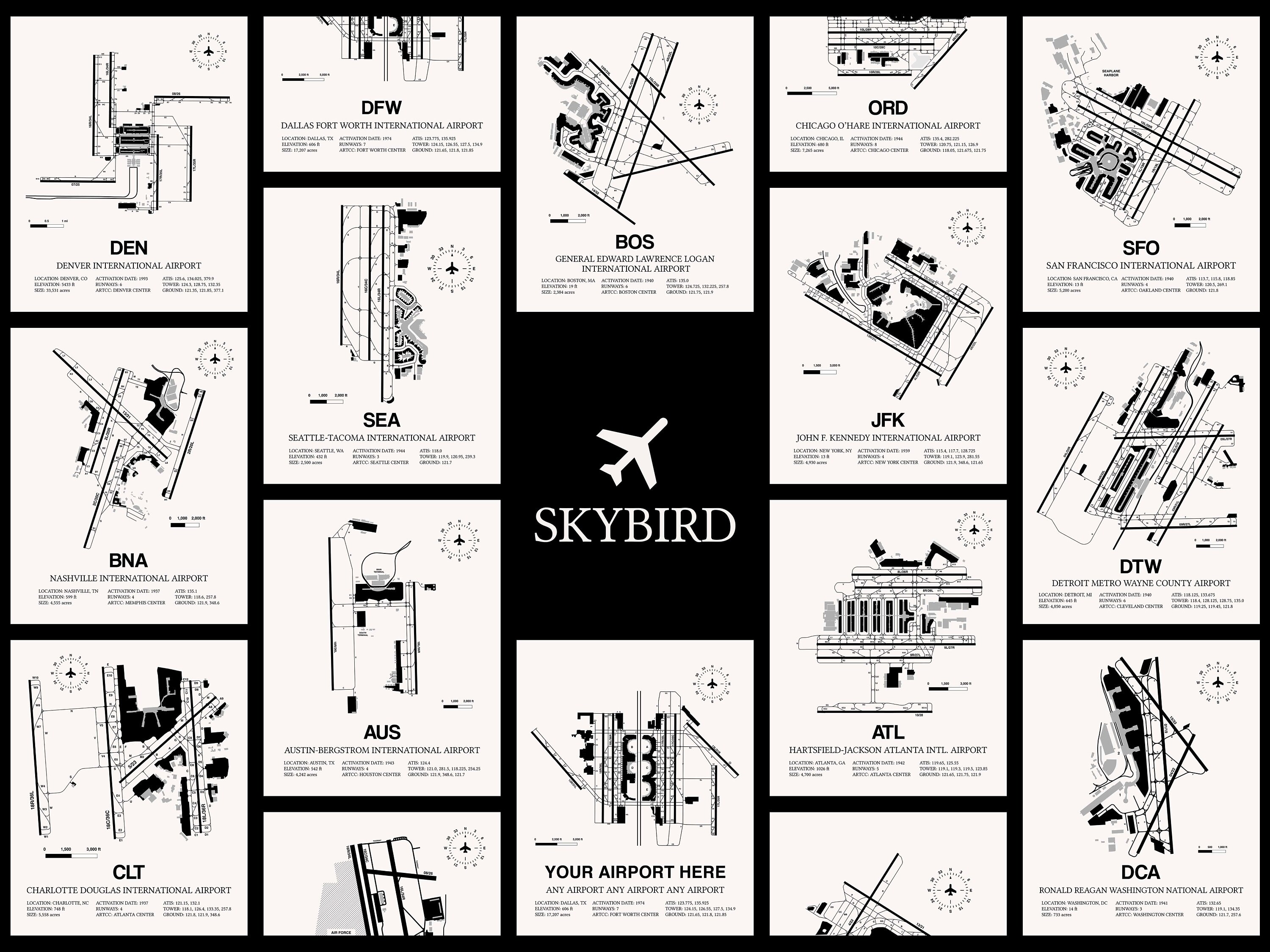 LAS Airport Map, Harry Reid International Airport Framed Print ...