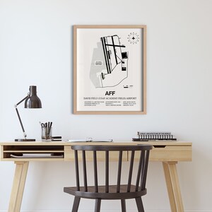AFF Airport Map, Davis Field (USAF Academy Field) Airport Framed Print ...