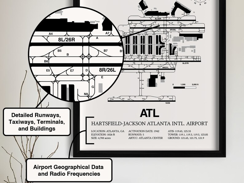 ATL Airport Map, Hartsfield-jackson Atlanta International Airport ...