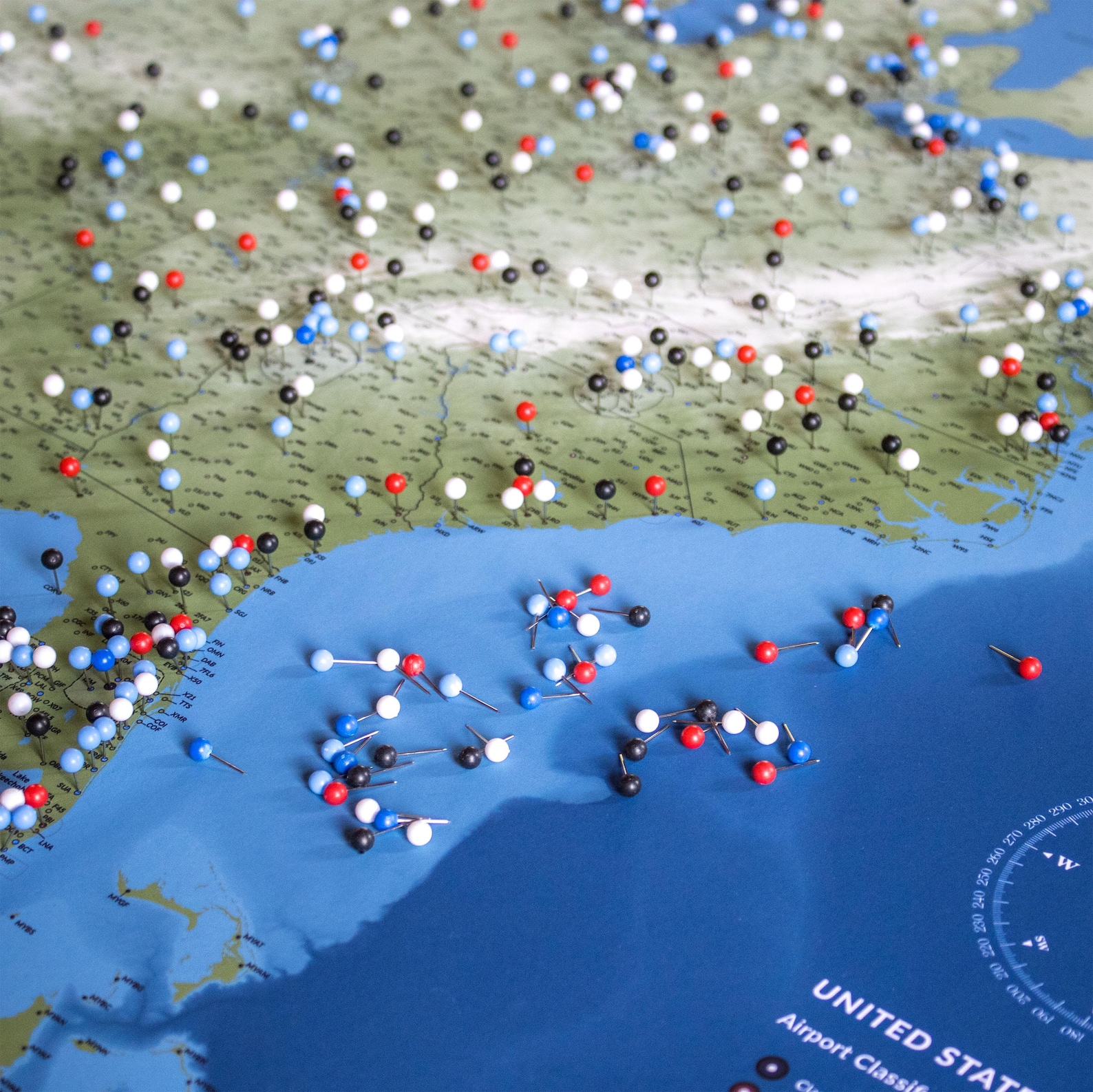 United States Airports Push Pin Map - Etsy