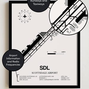 Custom Airport Map, ANY AIRPORT, Customizable Detailed Framed Print ...