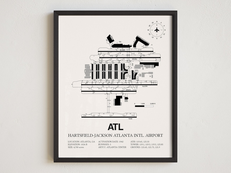 ATL Airport Map, Hartsfield-jackson Atlanta International Airport ...