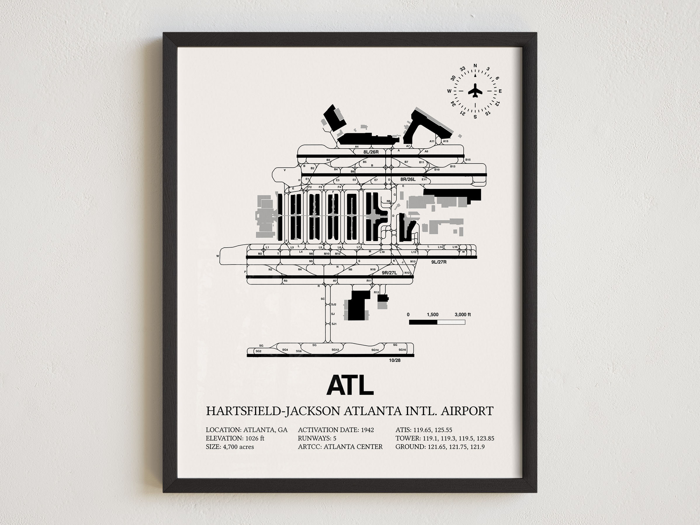 ATL Airport Map, Hartsfield-jackson Atlanta International Airport ...
