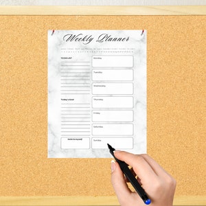 Weekly Digital Planner Printable to Do List Minimalist Weekly Schedule ...