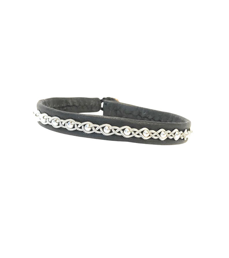 Handmade Sami Lapland Reindeer Leather Bracelet "silver", Silver/pewter ...