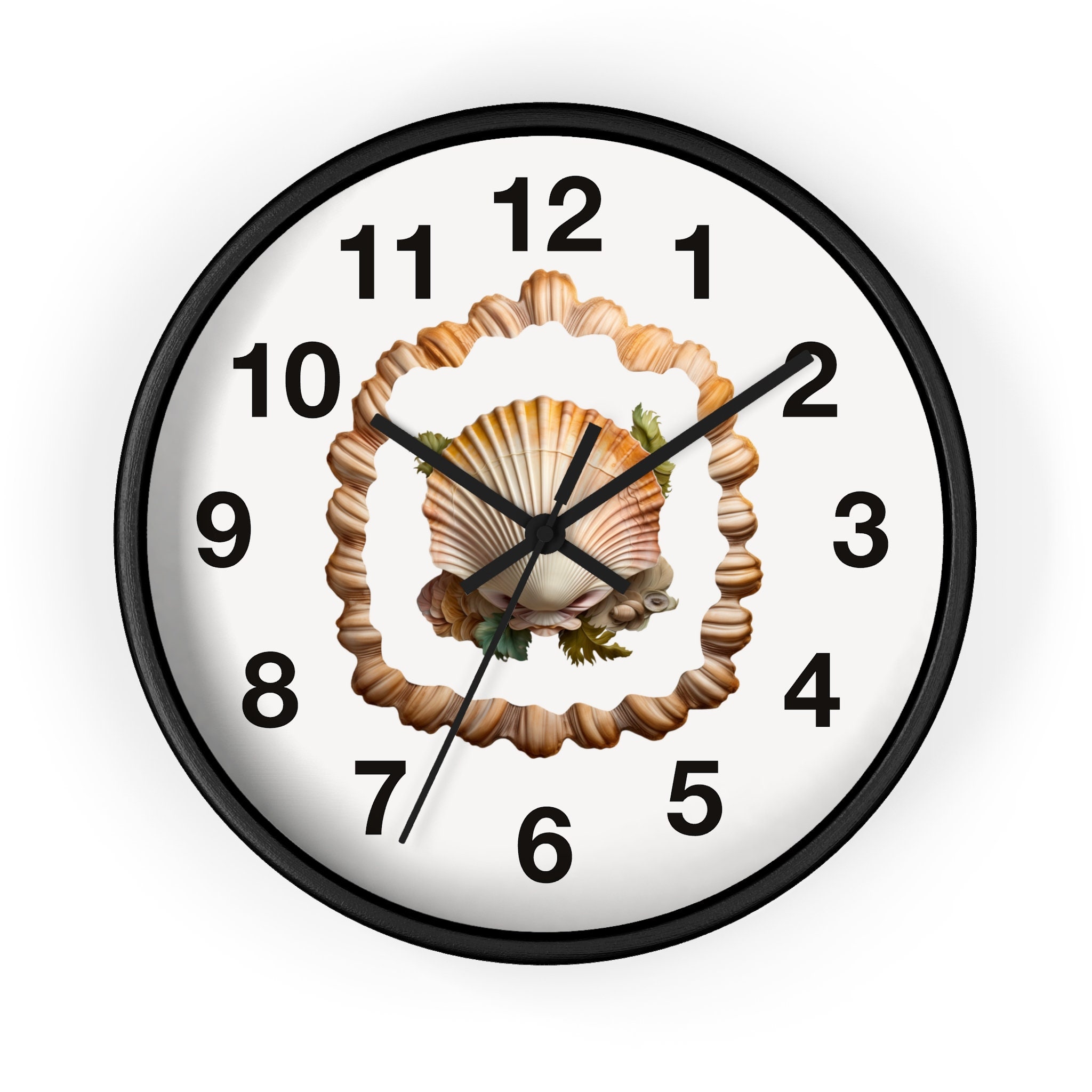 Scallop Shell Wood Clock for Shell Lovers - Etsy