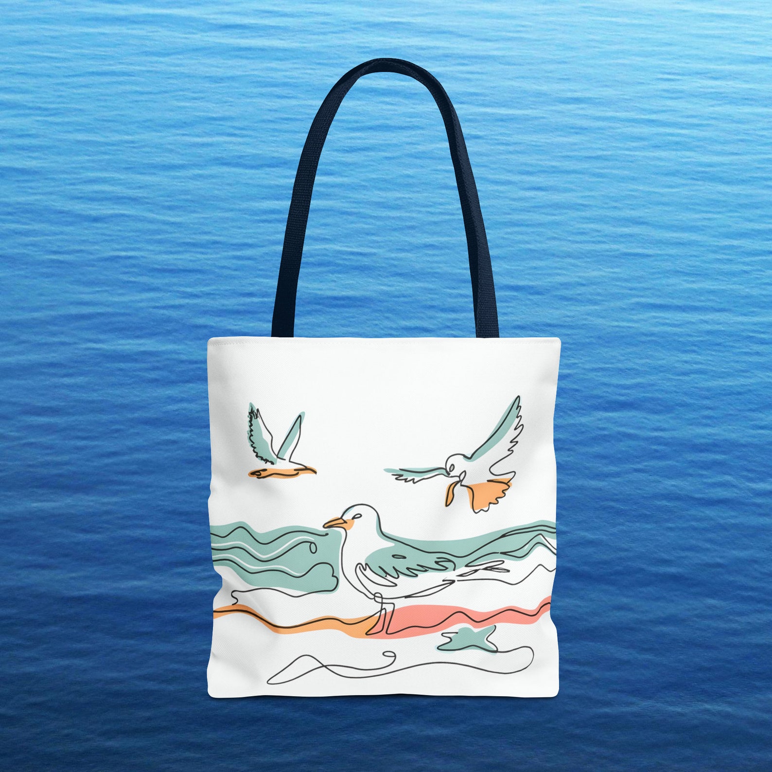 Seagull on the Beach: Watercolor Print Beach Bag Carry the Beach With ...