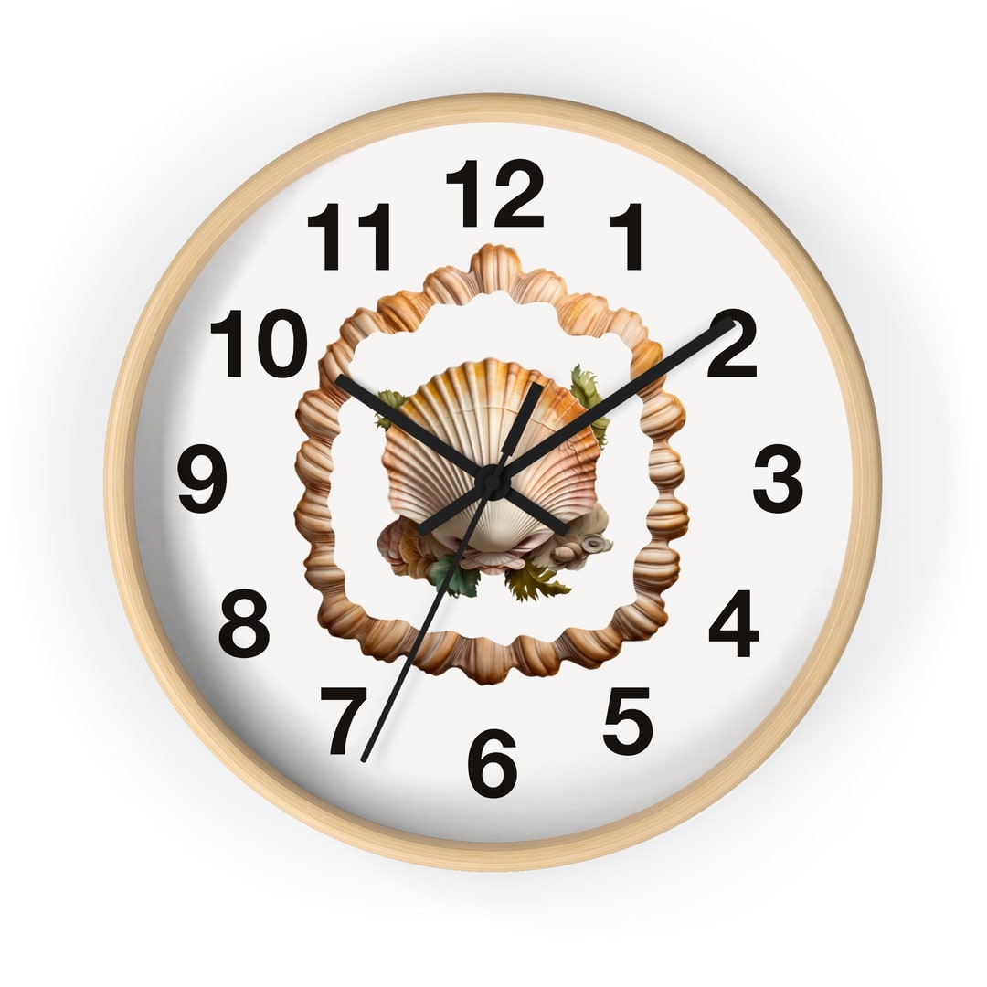 Scallop Shell Wood Clock for Shell Lovers - Etsy