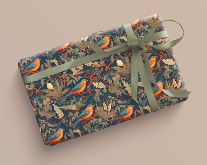 Garden Birds Wrapping Paper - Etsy UK