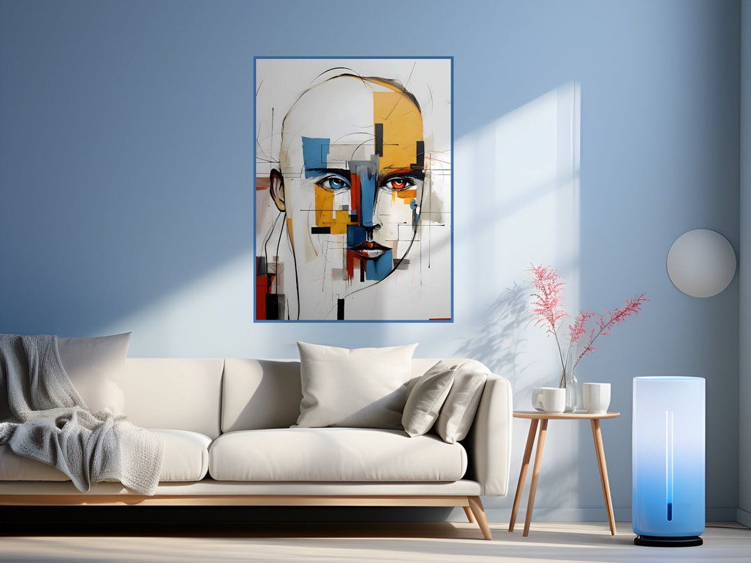 Fragmented Gaze: A Modern Abstract Portrai Decorator Wall Art Gifted ...