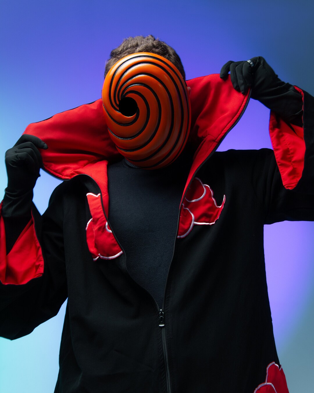 Anime Naruto Mask Uchiha Obito Tobi Cosplay Halloween Manga Orange Face ...