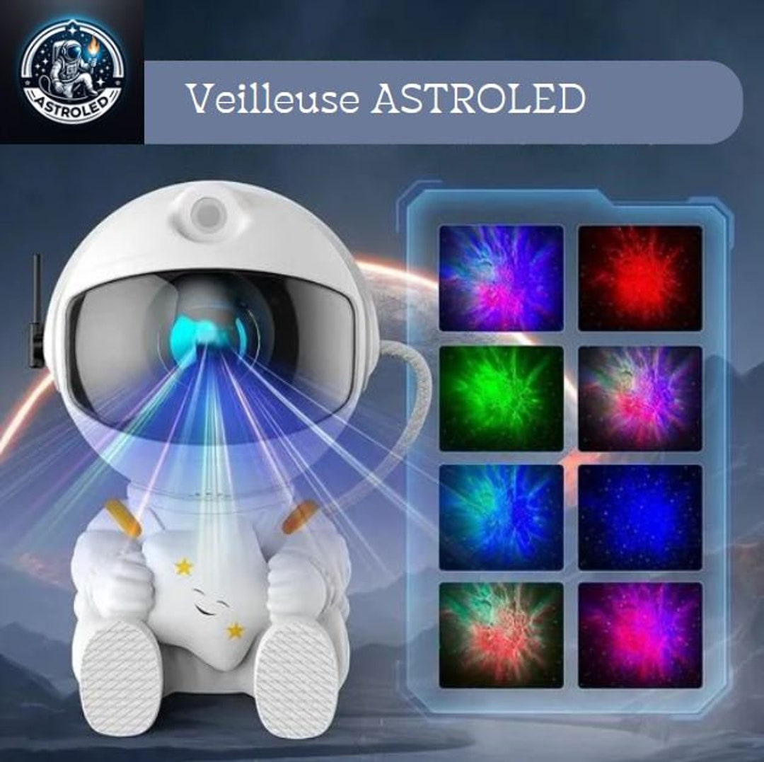 LED Robot / Night Light for Children / Warm Atmosphere Creator / Starry ...