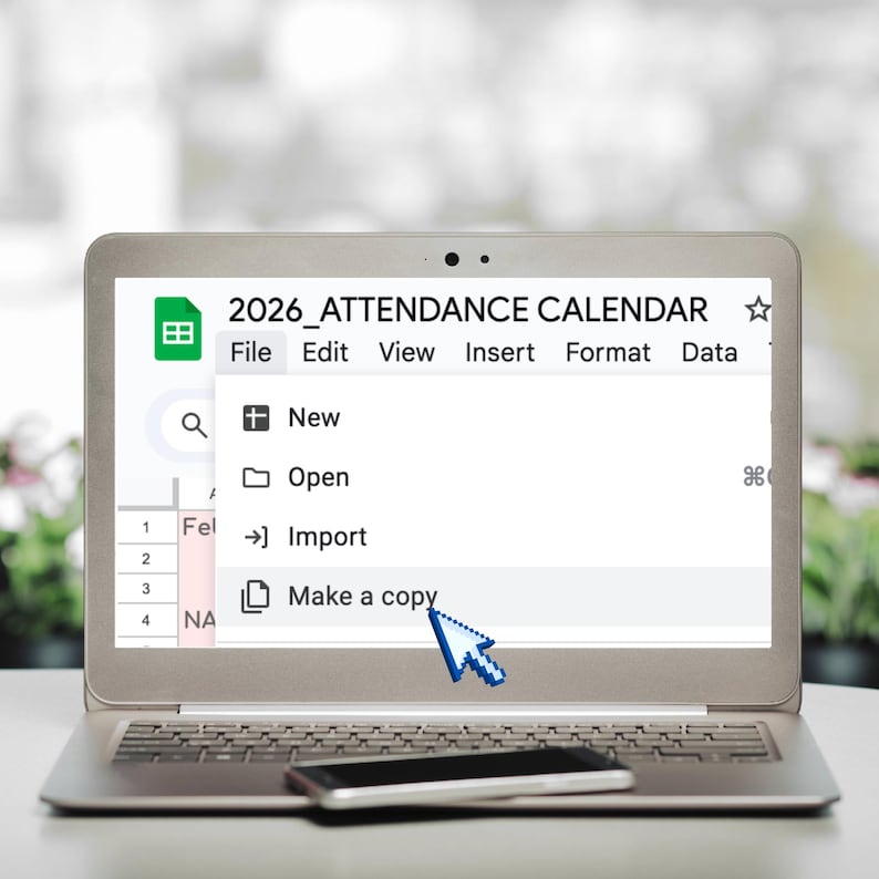 2026 Attendance Tracker Template | Google Sheet Attendance Record ...