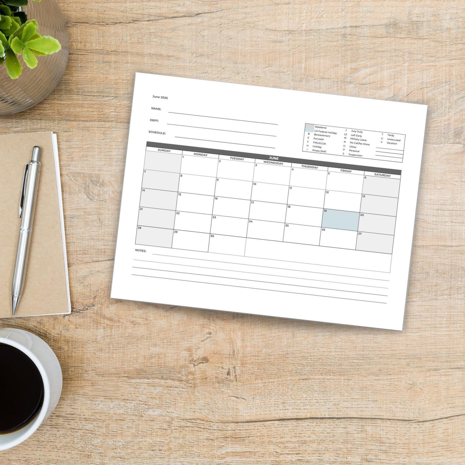 2026 Attendance Tracker Template | Google Sheet Attendance Record ...