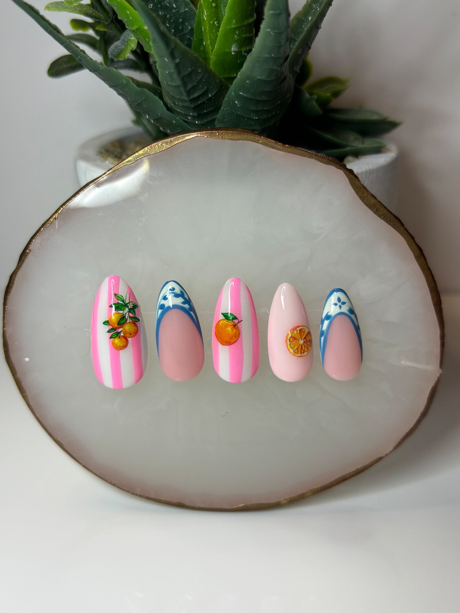 Porcelain Nail Art, Press on Nails, Luxury Handmade Nails, 3D Nail Art ...