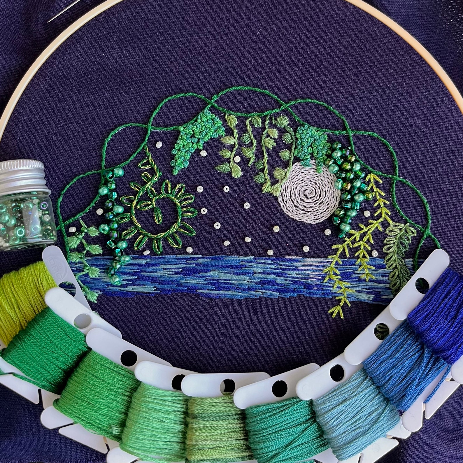 Whimsical Embroidery Kit, DIY Embroidery Kit With Beading, Embroidery ...