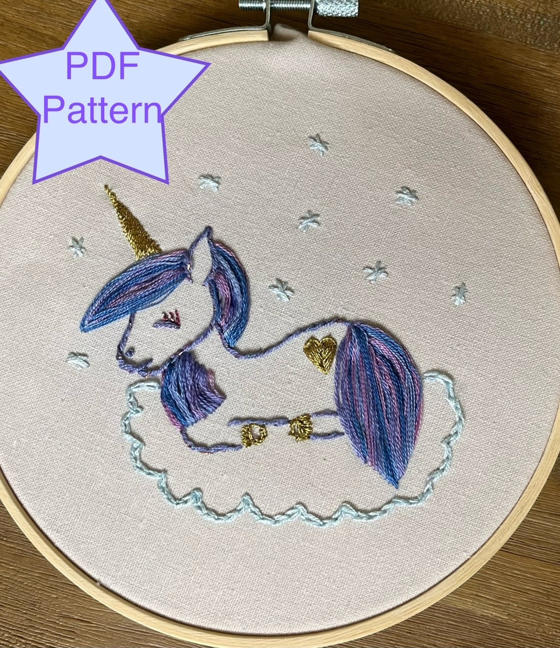 Magical Unicorn Embroidery Pattern, DIY Embroidery, Unicorn Craft ...