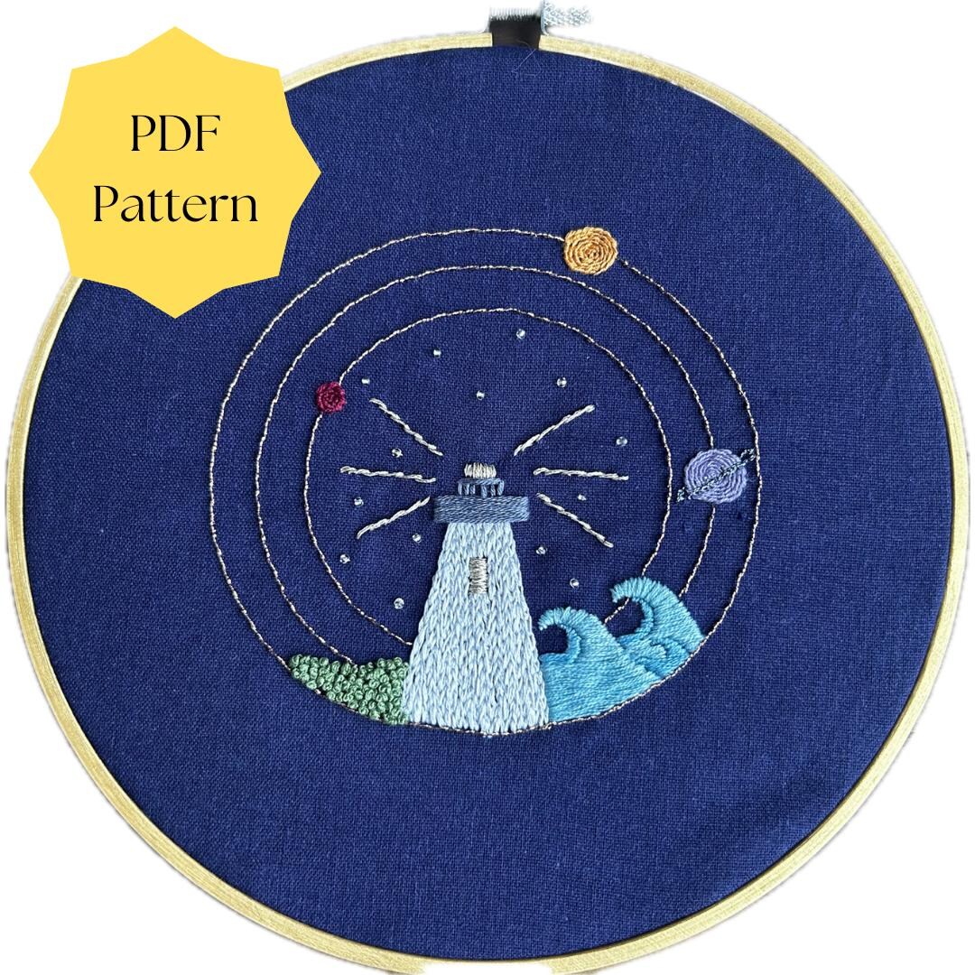 DIY Lighthouse Embroidery Pattern, Embroidery, Embroidery With ...
