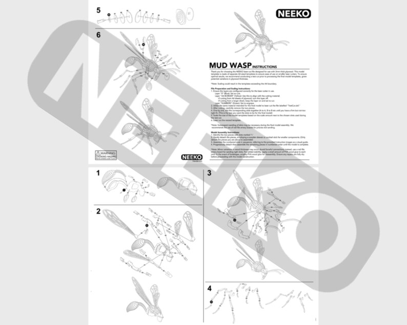 Mud Wasp .dxf Digital File Template for Laser Cutting. - Etsy