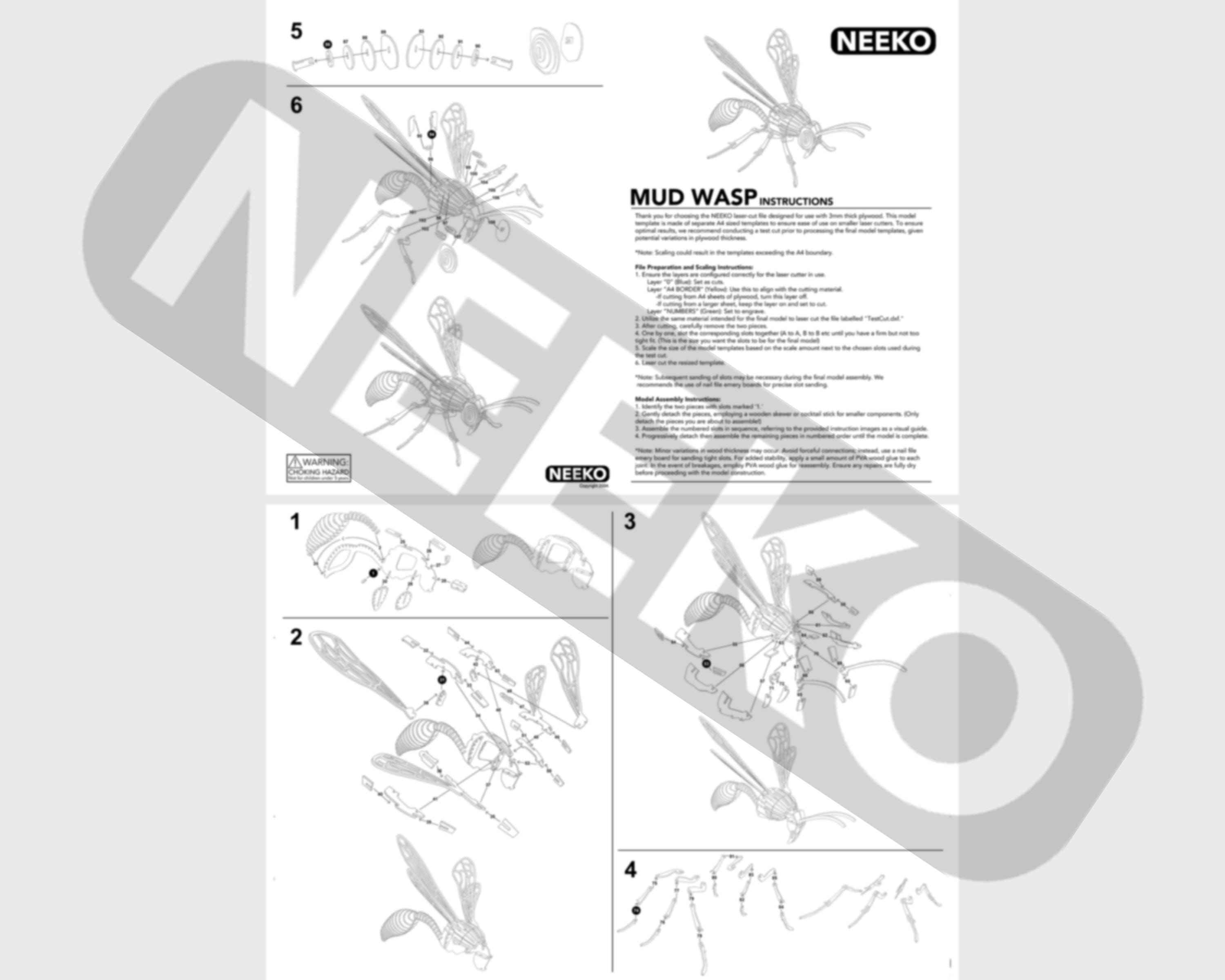 Mud Wasp .dxf Digital File Template for Laser Cutting. - Etsy