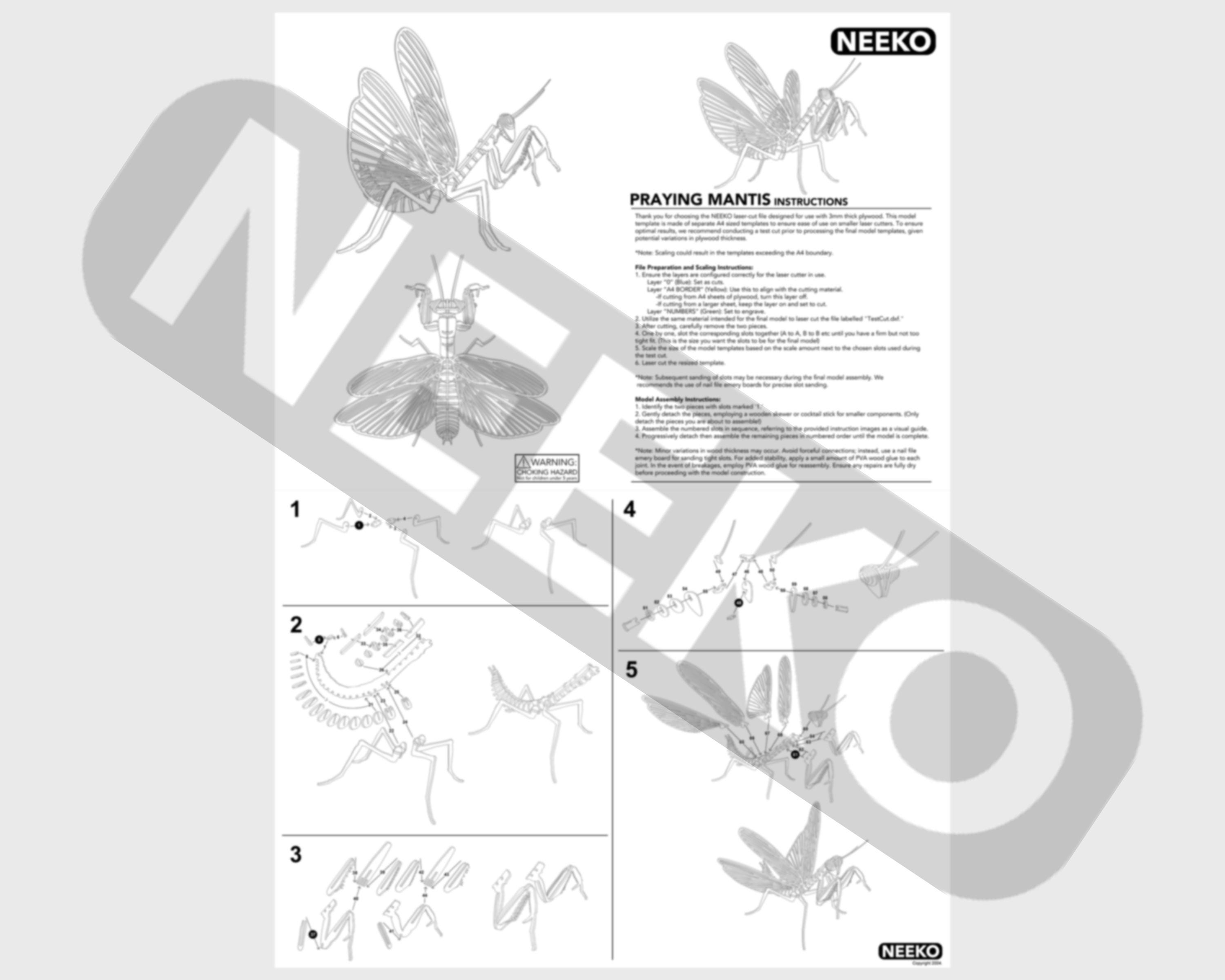 Praying Mantis .dxf Digital File Template for Laser Cutting. - Etsy