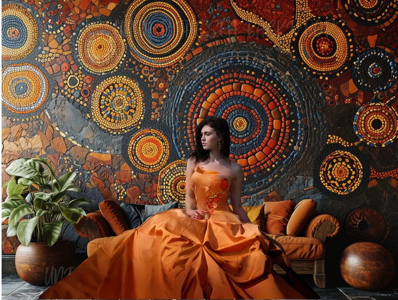 Aboriginal Art Digital Backdrop, Indigenous Print Background, Cultural ...