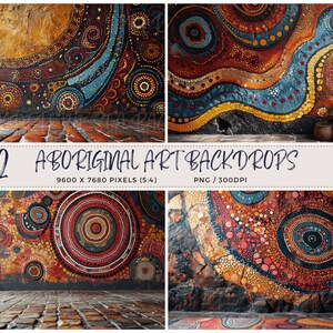Aboriginal Art Digital Backdrop, Indigenous Print Background, Cultural ...