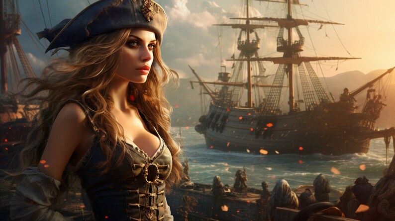 Pirate Girl Wallpaper - Etsy