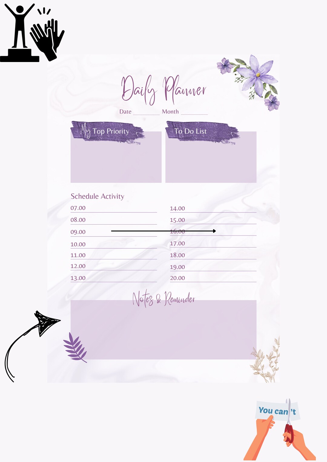 Undated Digital Daily Planner, Landscape Digital Planner, iPad 365 Day ...