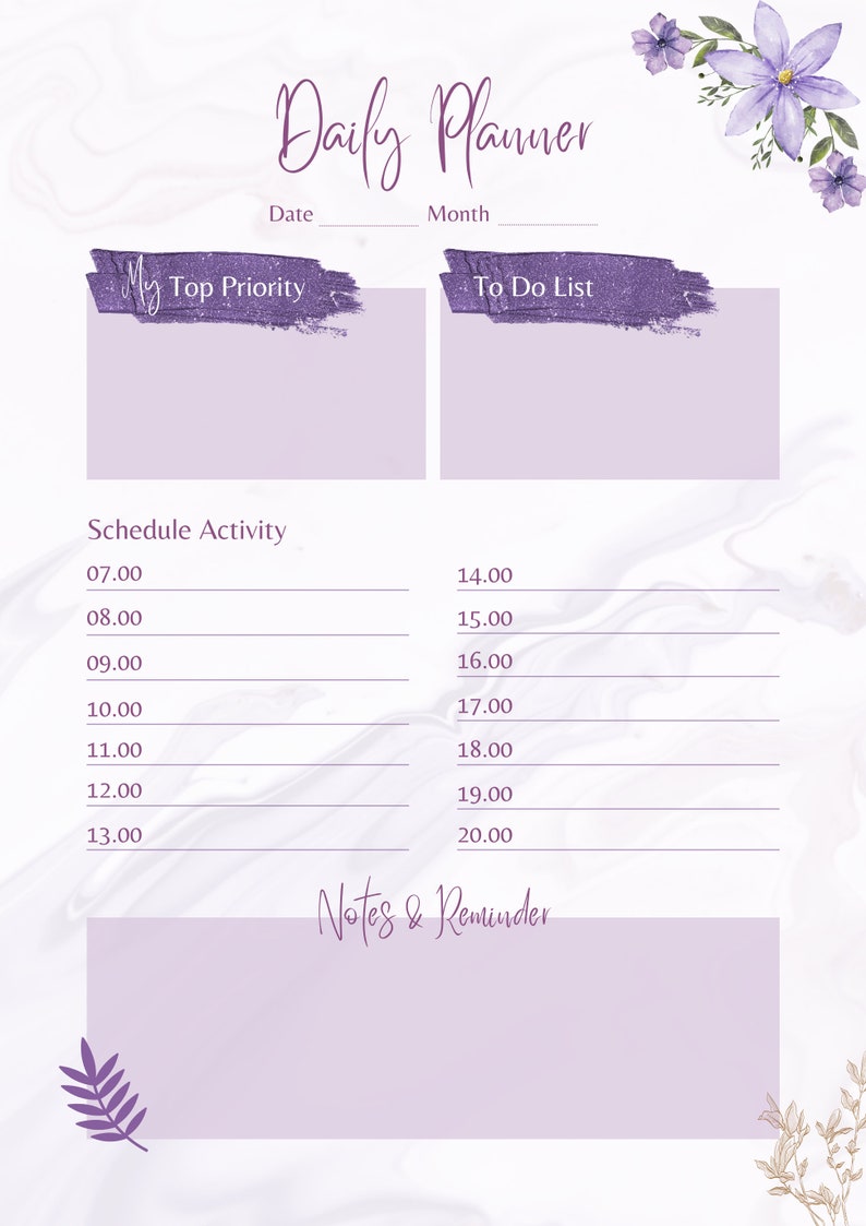 Undated Digital Daily Planner, Landscape Digital Planner, iPad 365 Day ...