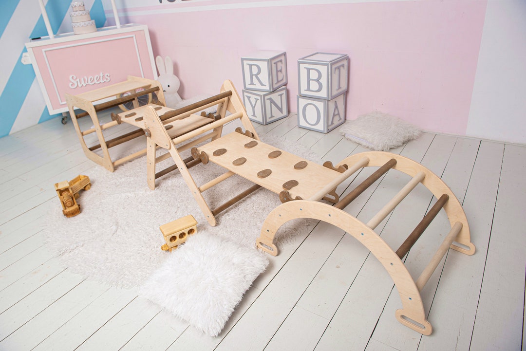 Wood Montessori Climbing Triangle Set 5in1, Playgraund Triangle ...