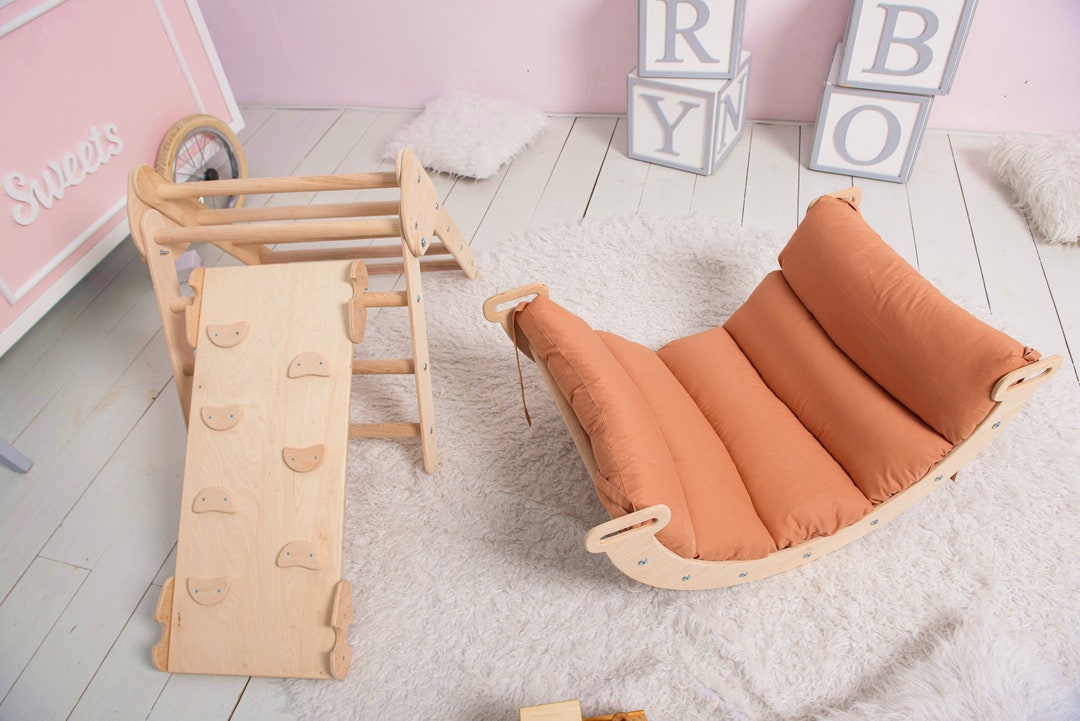 Toddler Climbing Baby Gym, Toddler Slide, Triangle Climber Set 5in1 ...