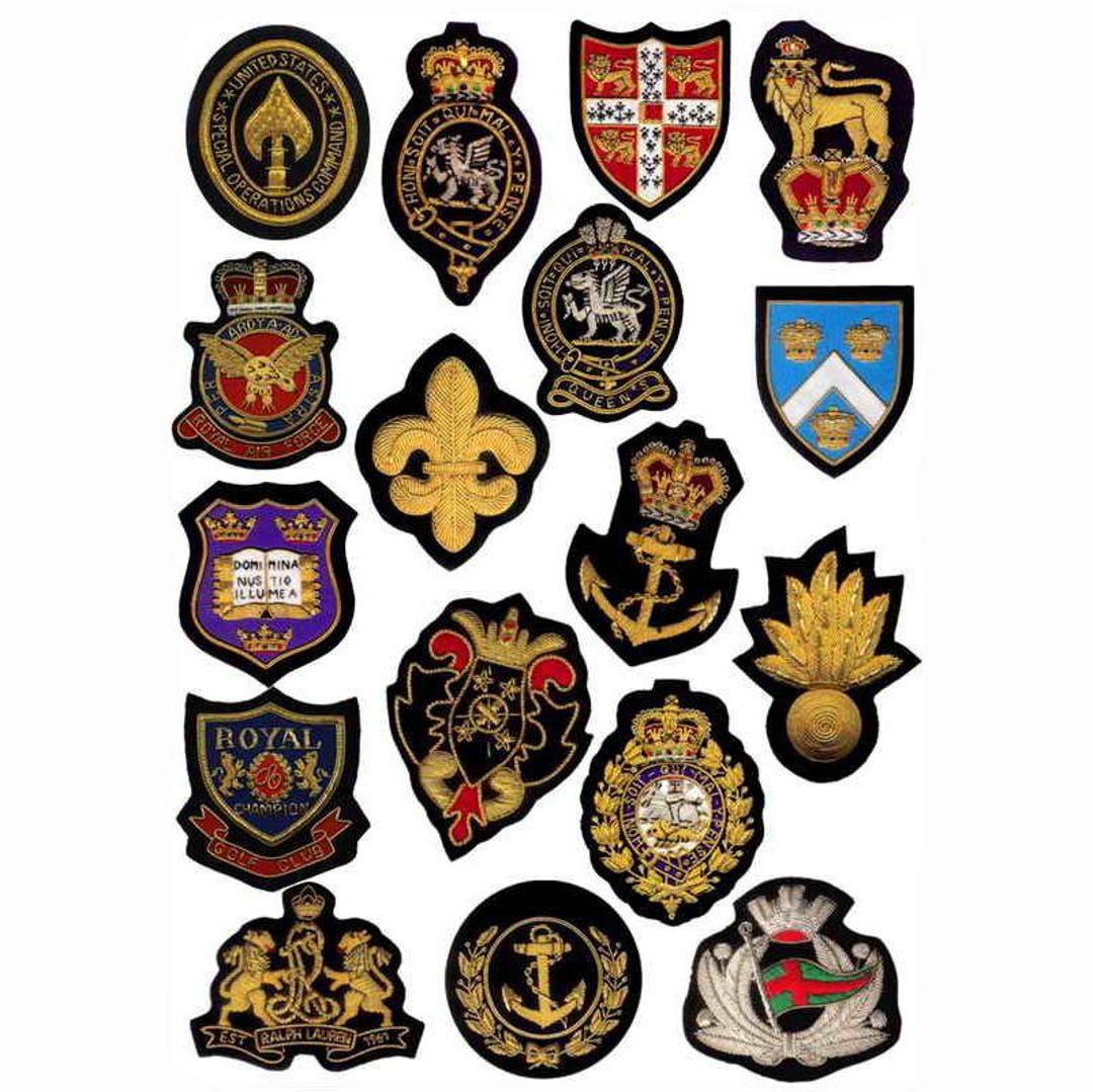 50 Customize Handmade Badges Patch Bullion and Wire Crest Blazer Badges ...