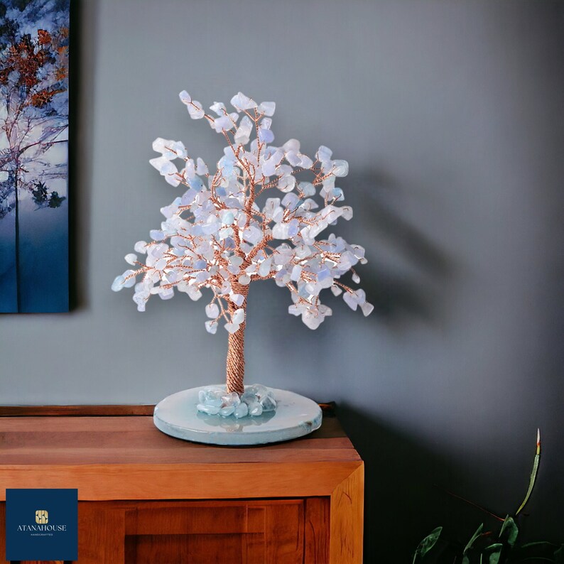 Aquamarine Lucky Tree Crystal Home Decor Gemstone Decoration Crystal ...