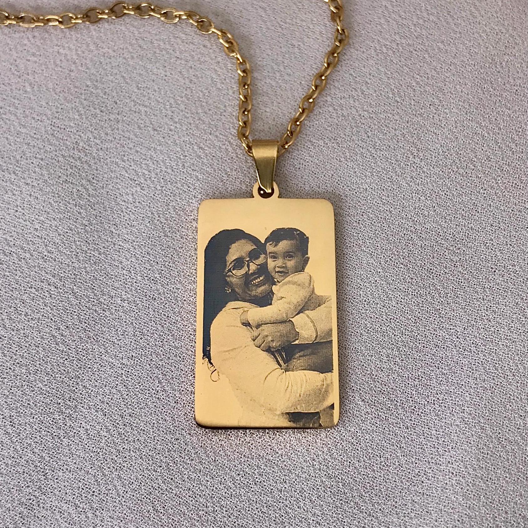 Personalized Photo Necklace - Custom Portrait Necklace - Engraved Photo ...