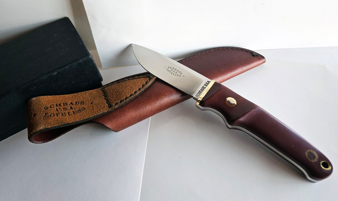 Vintage Schrade - Loveless Hunter # RL-2 Burgundy Delrin Handles With ...