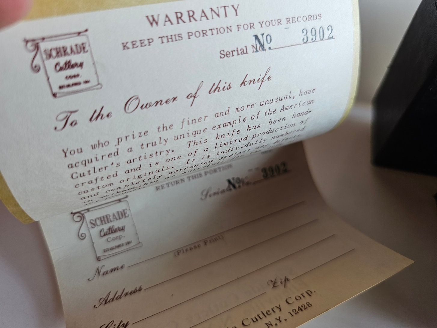 Vintage Schrade - Loveless Hunter # RL-2 Burgundy Delrin Handles With ...