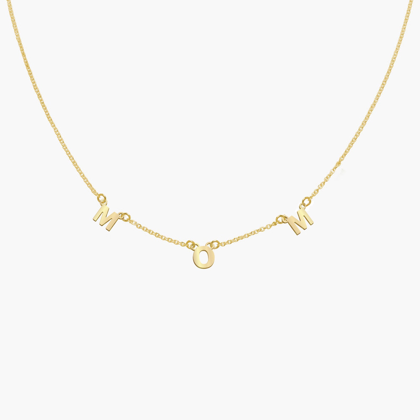 Custom Name Necklace, Initial Name Letter Necklace, Gold Silver Letter ...