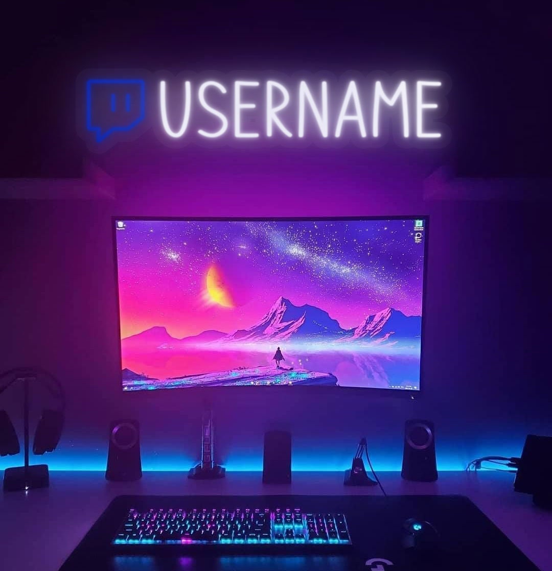 Gamer Neon Sign Custom, Username Neon Sign Gamer, Game Room Decor ...