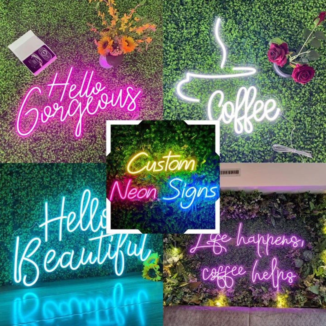 Customized Name Neon Sign Wall Decor Neon Sign Bedroom Custom Neon Logo ...
