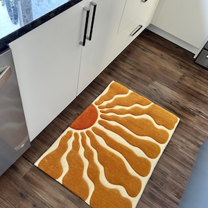 Wavy Sun Hand Tufted Rug - Etsy