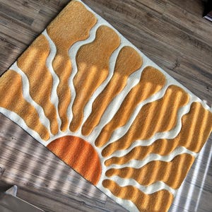 Wavy Sun Hand Tufted Rug - Etsy