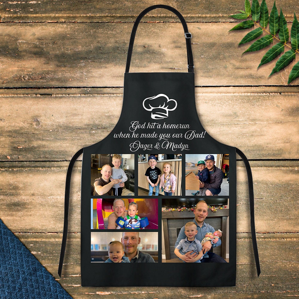 Personalized Photo Apron Custom Text Kitchen Cooking Chef Apron for Men ...