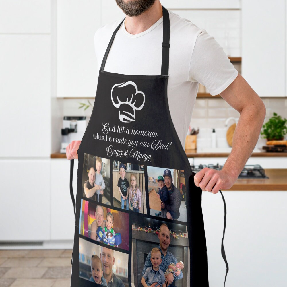 Personalized Photo Apron Custom Text Kitchen Cooking Chef Apron for Men ...