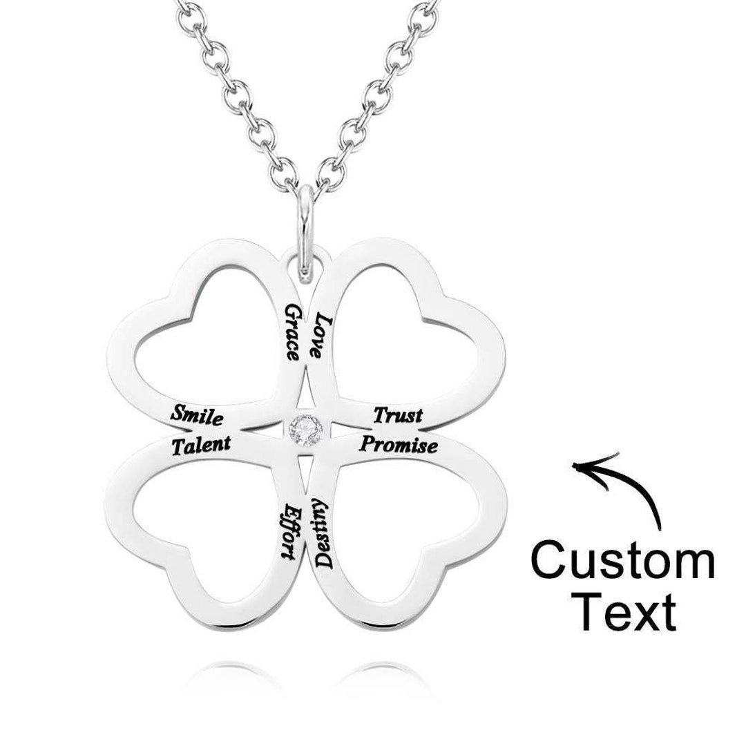 Personalized Four Leaves Clover Necklace Custom Unique Name Necklace ...