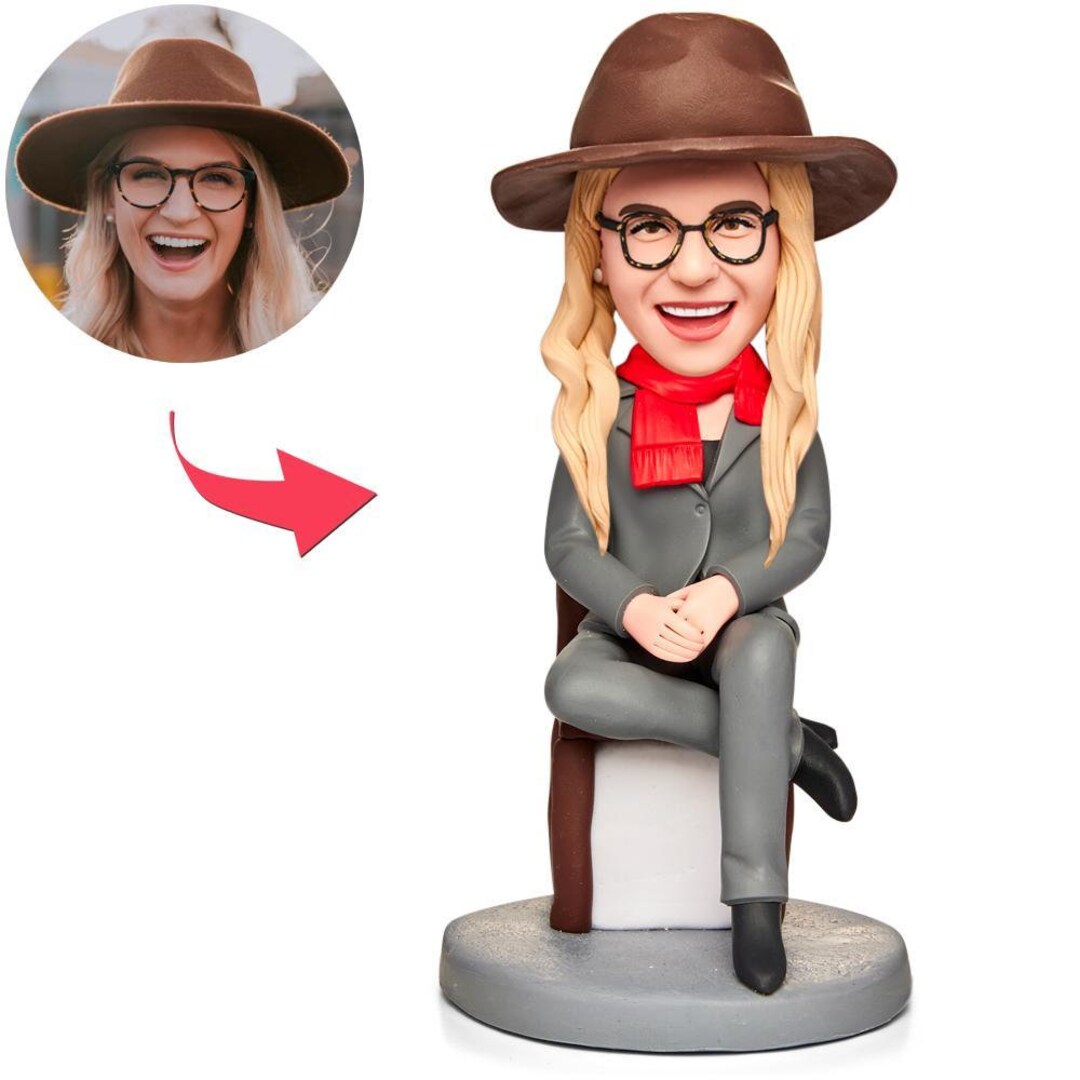 Female Professor Holding Apple and Book Custom Bobbleheads With ...