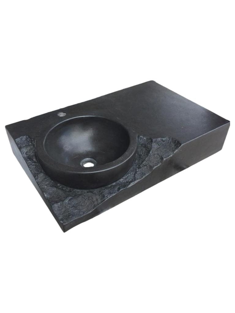 Basalt Rustic Natural Looking Sink. Wall Mounted Hand Carved Marble ...