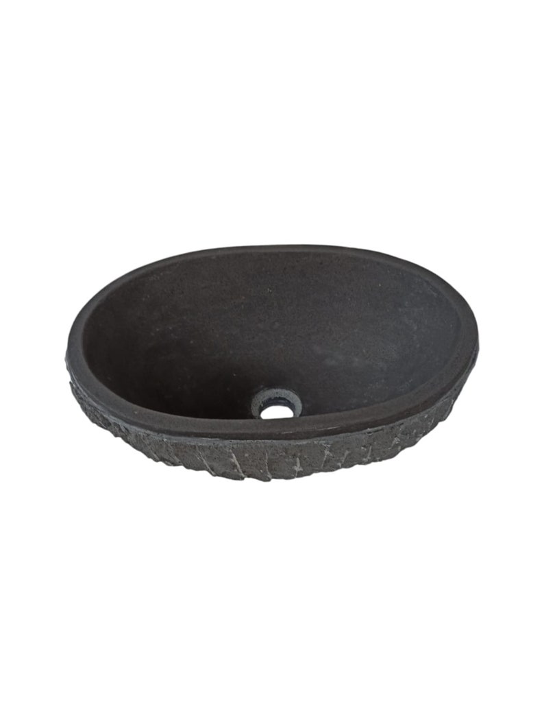 Basalt Handmade Exploded Garden Sink.. Indoor and Outdoor Tabletop Oval ...