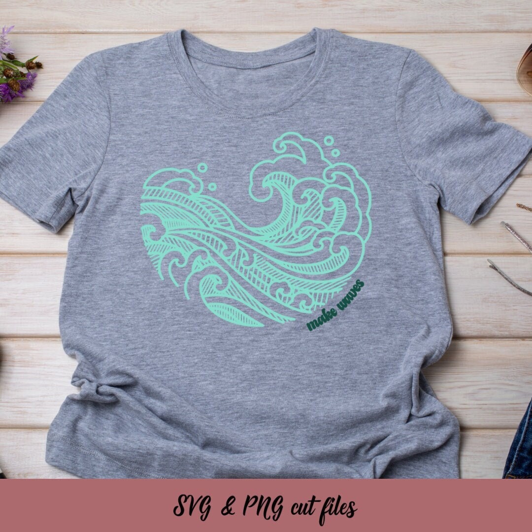 Make Waves SVG Ocean Inspired Digital Art for DIY Projects - Etsy